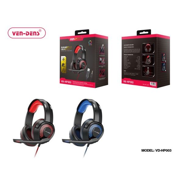 VenDens Wired Gaming Headset with Mic USB-A & 3.5mm | Supamart UK